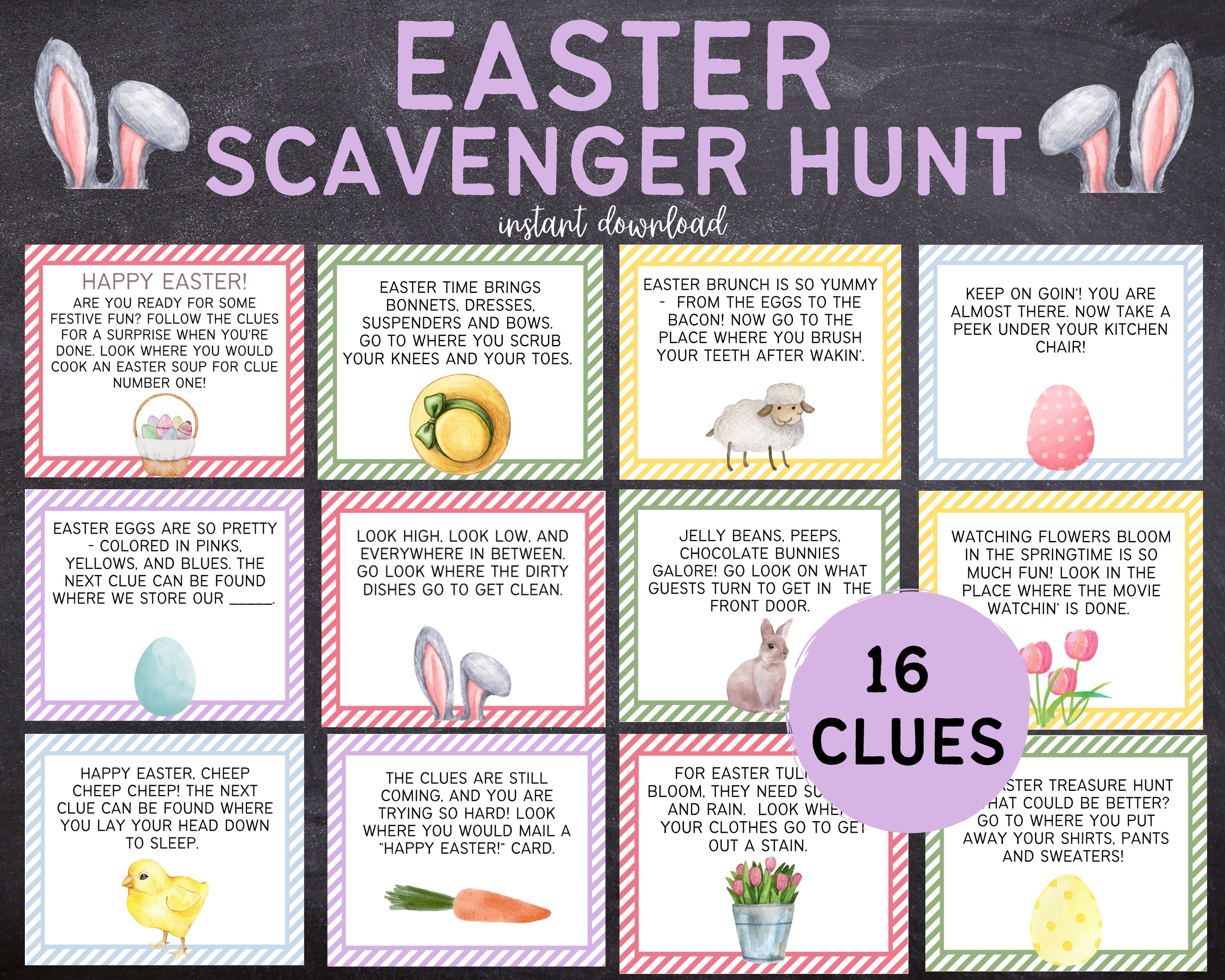Easter Scavenger Hunt for Kids Instant Download PDF Easter - Etsy