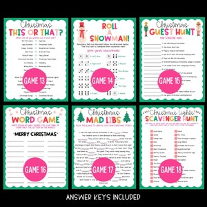 Printable Christmas Game Bundle | Christmas Party Games | Christmas ...