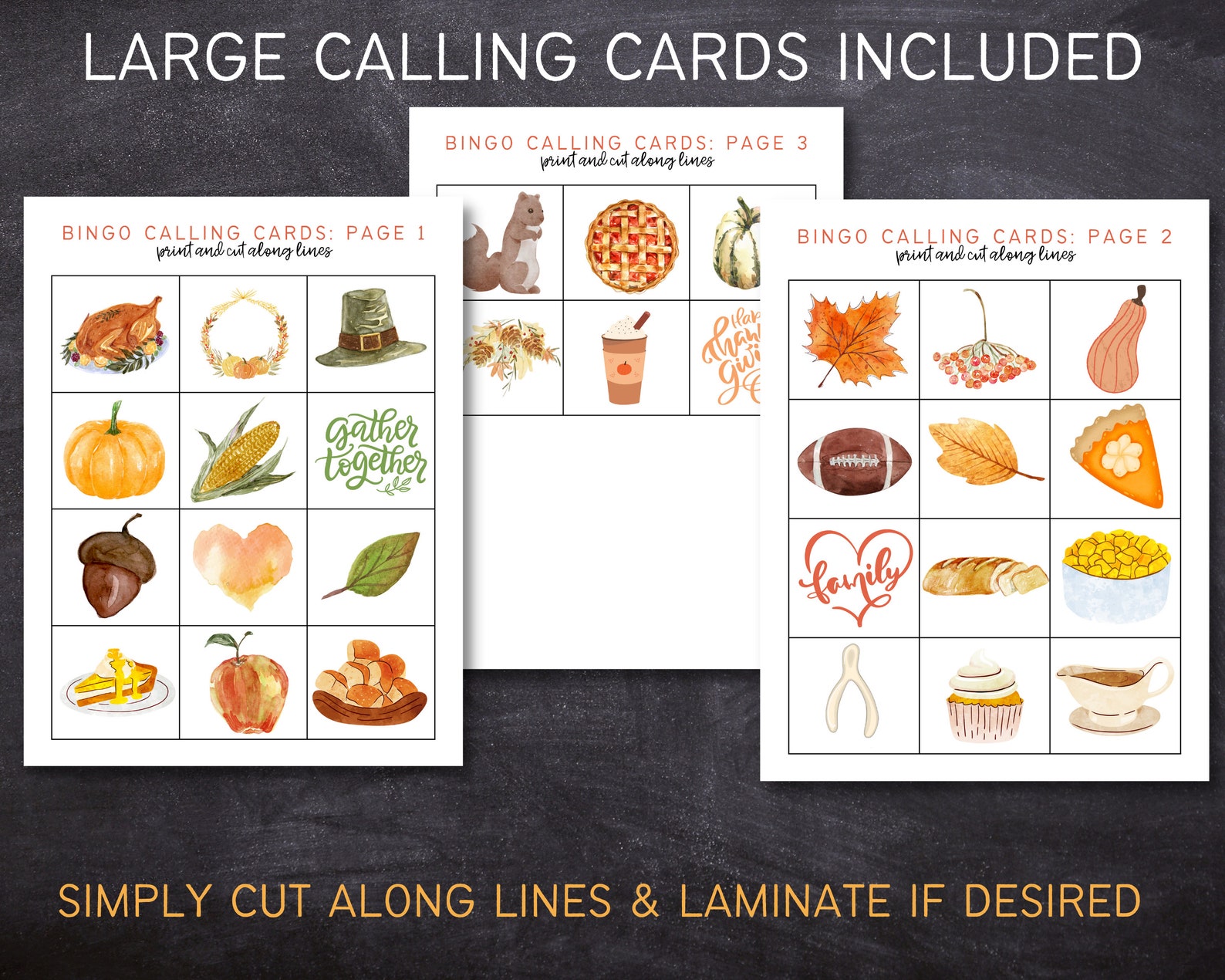 Thanksgiving BINGO Game for Kids and Adults Thanksgiving | Etsy