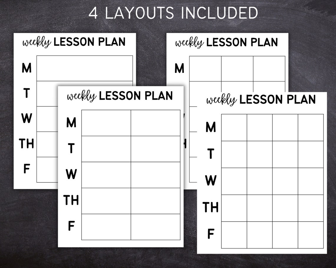 Printable Editable Weekly Lesson Plan Simple School Schedule - Etsy