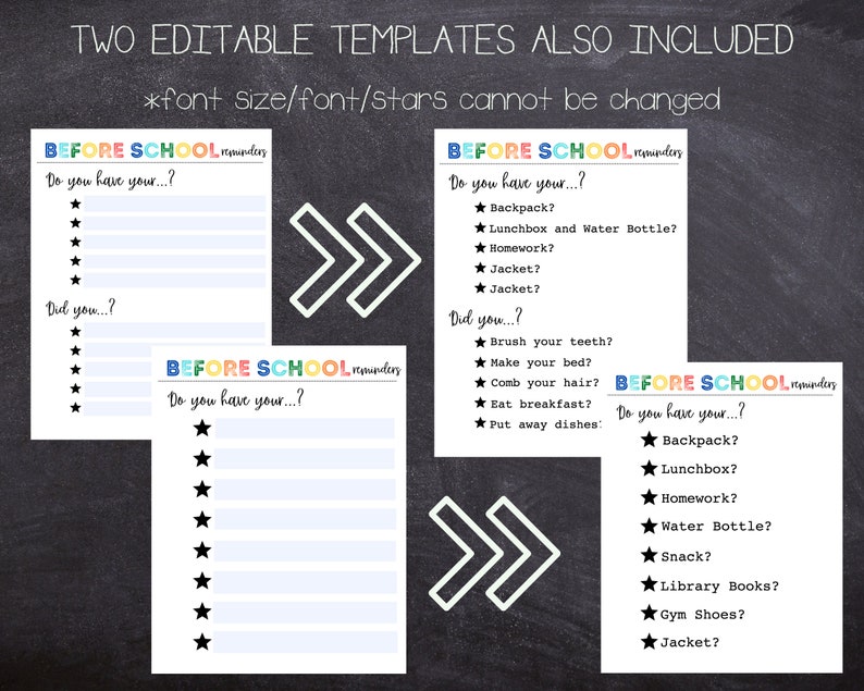 Printable Before School Checklist Reminders for Kids | Preschool ...