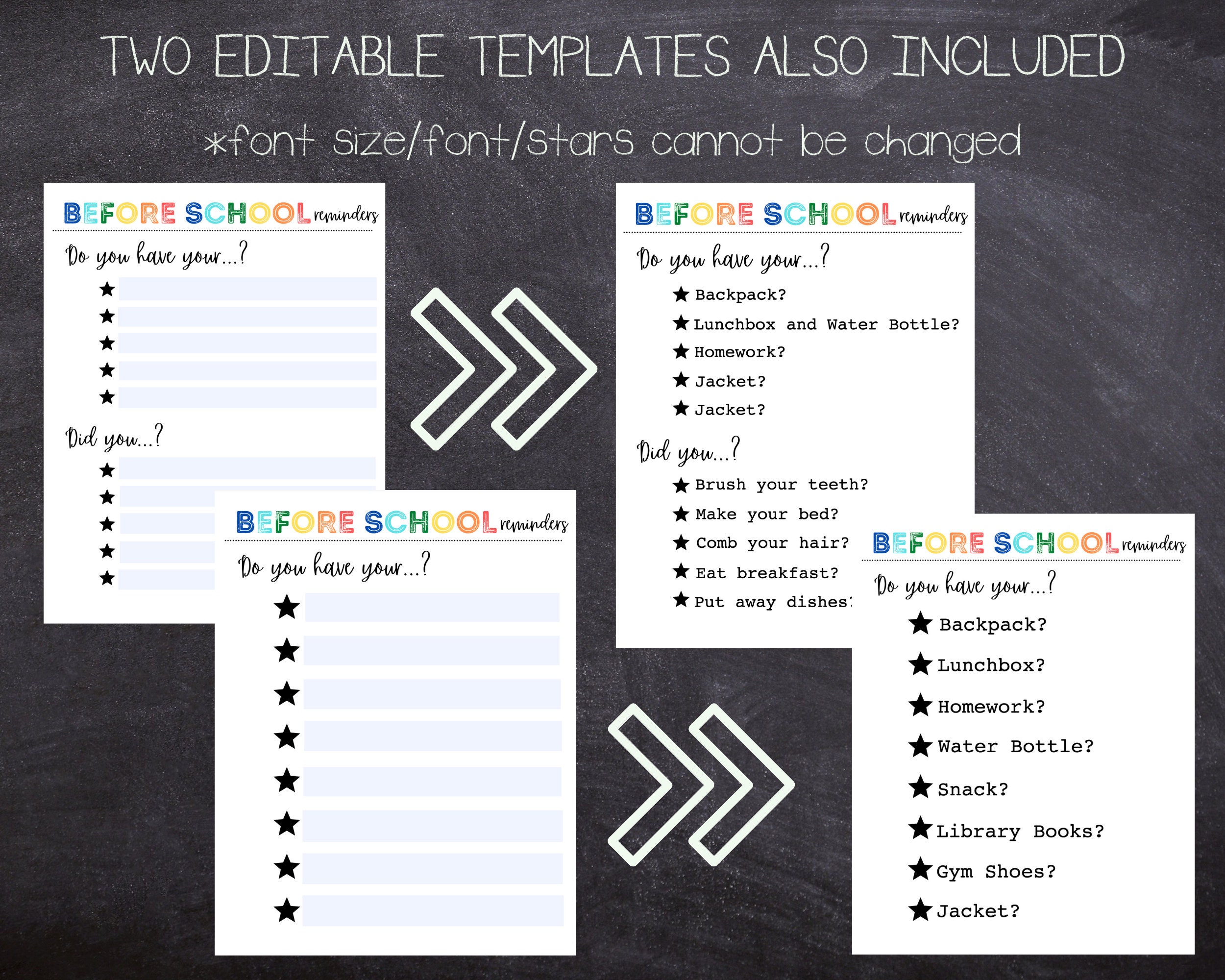 Printable Before School Checklist Reminders for Kids | Preschool ...