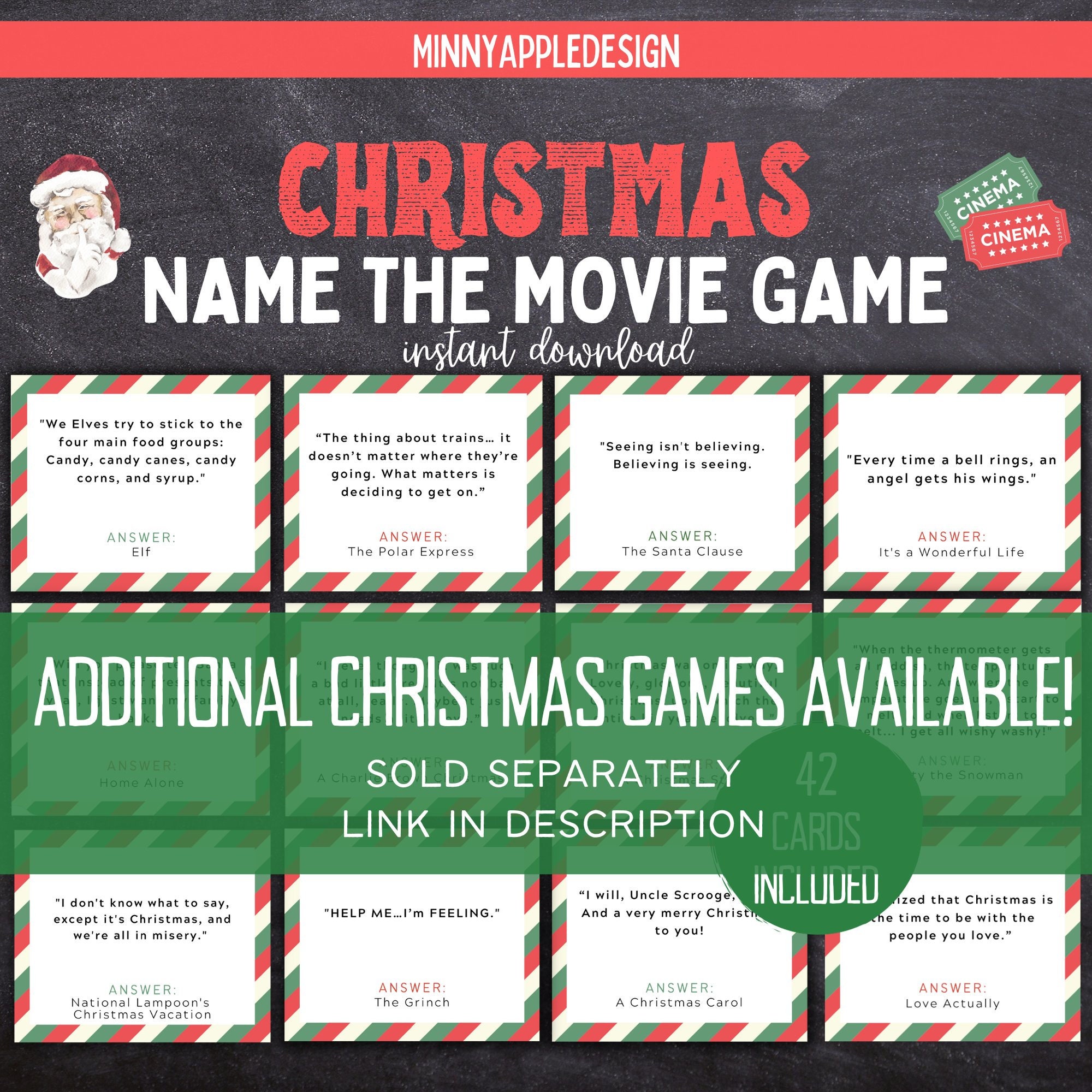 Christmas 5 Second Game | Printable Christmas Game | Christmas Party ...