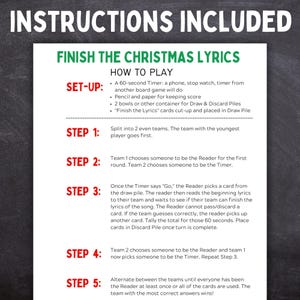 Christmas Carol Finish the Lyric Game | Printable Christmas Game ...