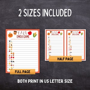 Fall Emoji Pictionary | Fall Printable Game | Fall Emoji Game ...