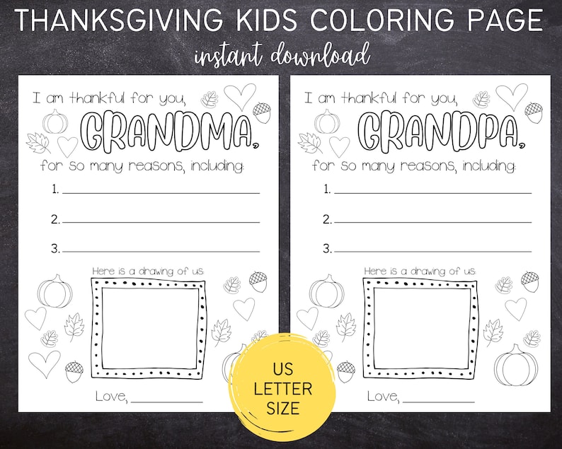 Thanksgiving Kids Coloring Pages I Am Thankful for Printable - Etsy