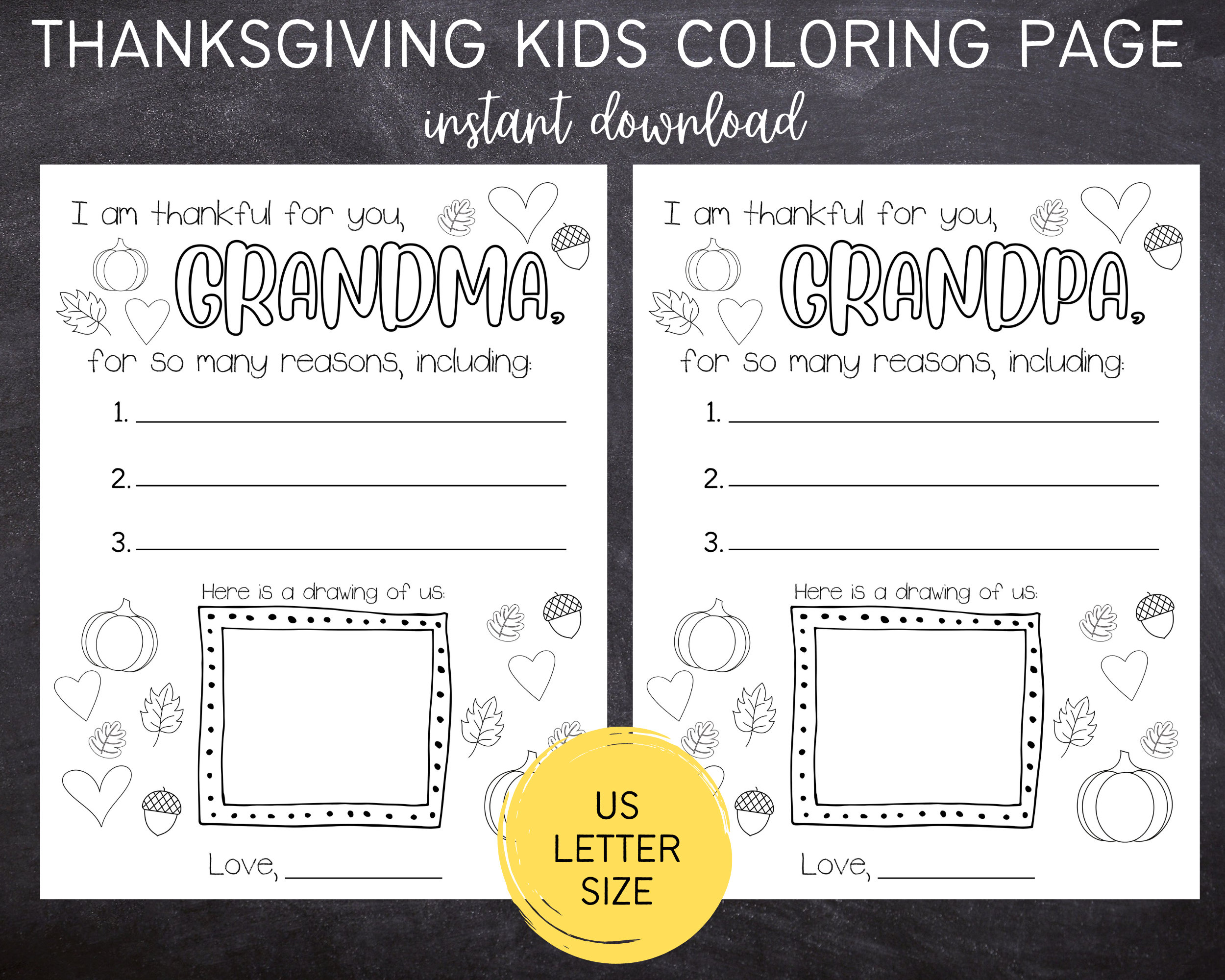 Thanksgiving Kids Coloring Pages I Am Thankful for Printable - Etsy