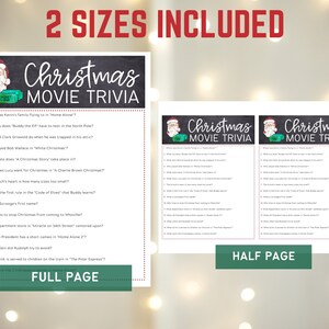 Christmas Movie Trivia Game Christmas Printable Game - Etsy