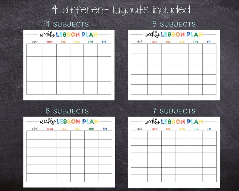 Printable Editable Weekly Lesson Plan | Simple School Schedule | Weekly ...