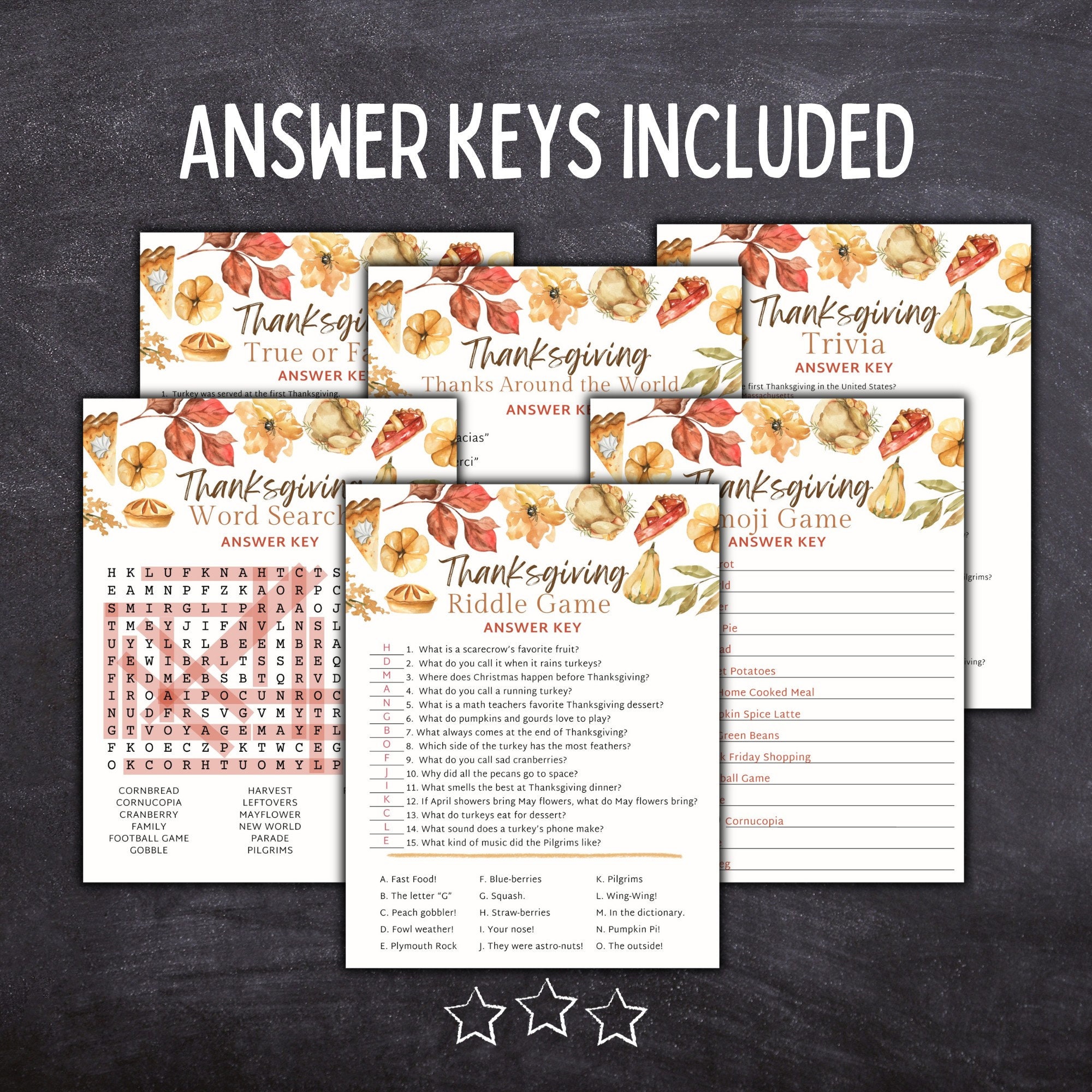 Thanksgiving Printable Games | Thanksgiving Games Bundle | Thanksgiving ...