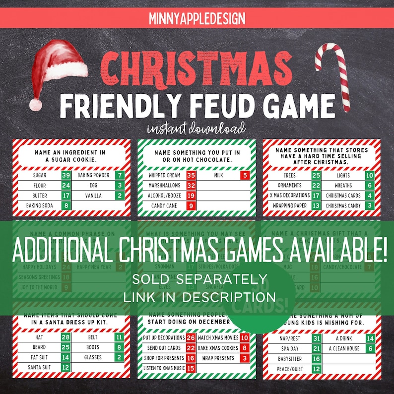 Christmas Gift Exchange Game | Printable Christmas Game | White ...