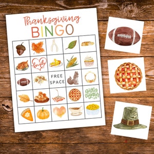 Thanksgiving BINGO Game for Kids and Adults Thanksgiving Printable ...