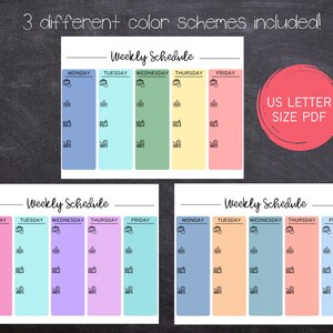 Printable Editable Weekly Schedule | Simple Kids School and Activity ...