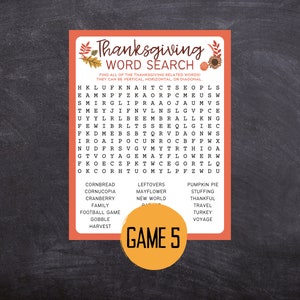 Thanksgiving Printable Games Thanksgiving Games Bundle - Etsy