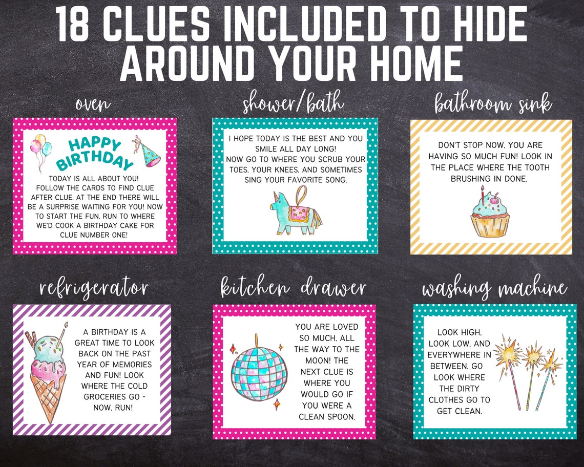 Birthday Scavenger Hunt for Kids Birthday Treasure Hunt - Etsy