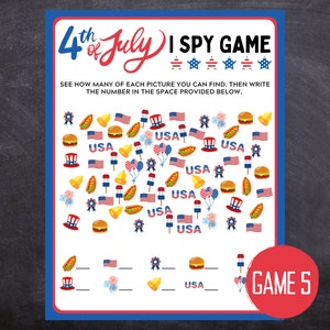 Fourth of July Printable Games 4th of July Games Bundle - Etsy