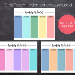 Printable Editable Weekly Schedule Simple Kids School and | Etsy