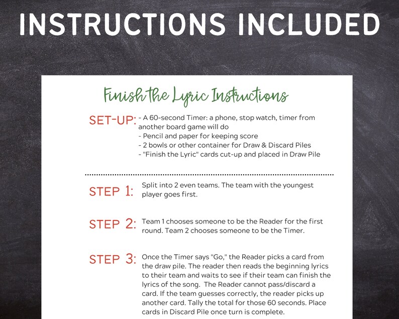 Christmas Carol Finish the Lyric Game Printable Christmas - Etsy