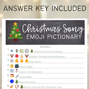 Christmas Emoji Pictionary Christmas Songs Christmas | Etsy