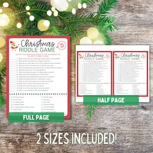 Christmas Riddles Printable Game | Christmas Game for Kids | Christmas ...