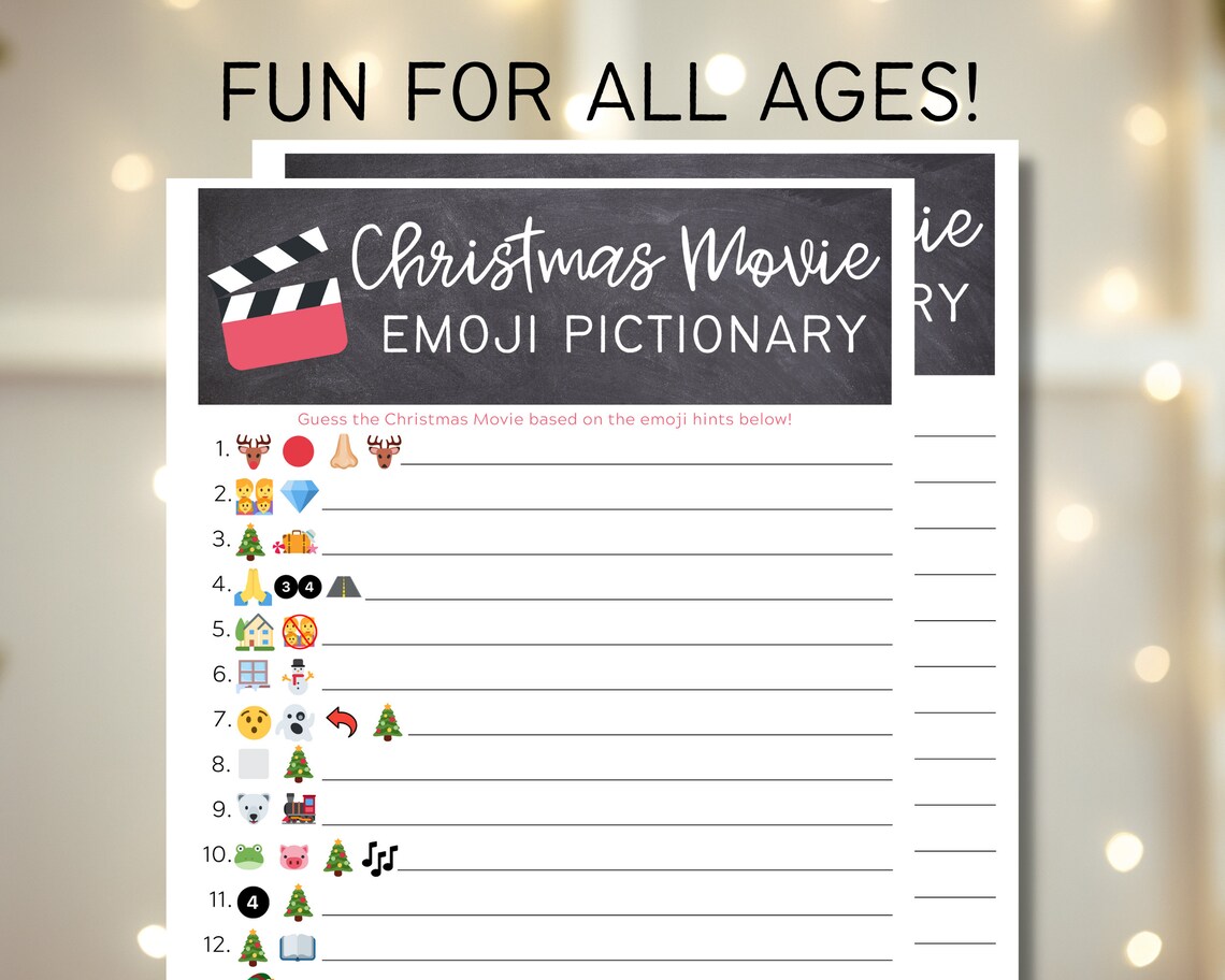 Christmas Movie Emoji Pictionary Christmas Movie Christmas | Etsy