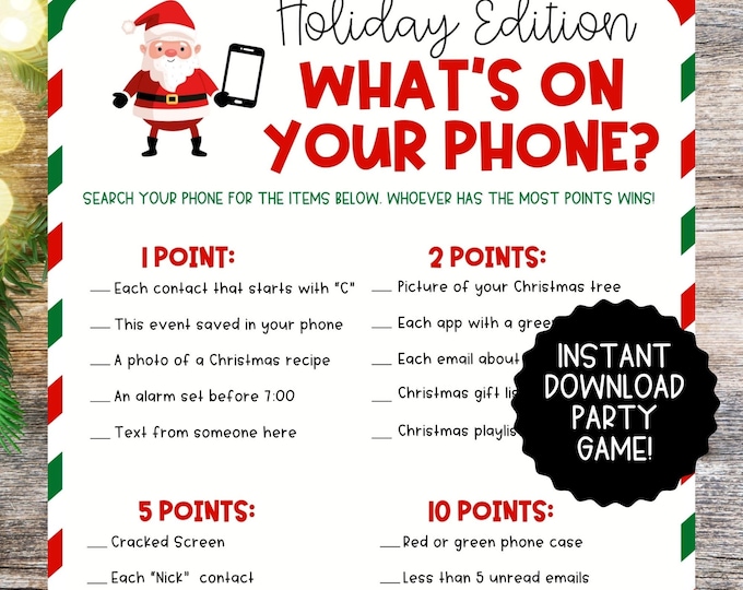 What's on Your Phone Christmas Edition | Christmas Games | Family ...