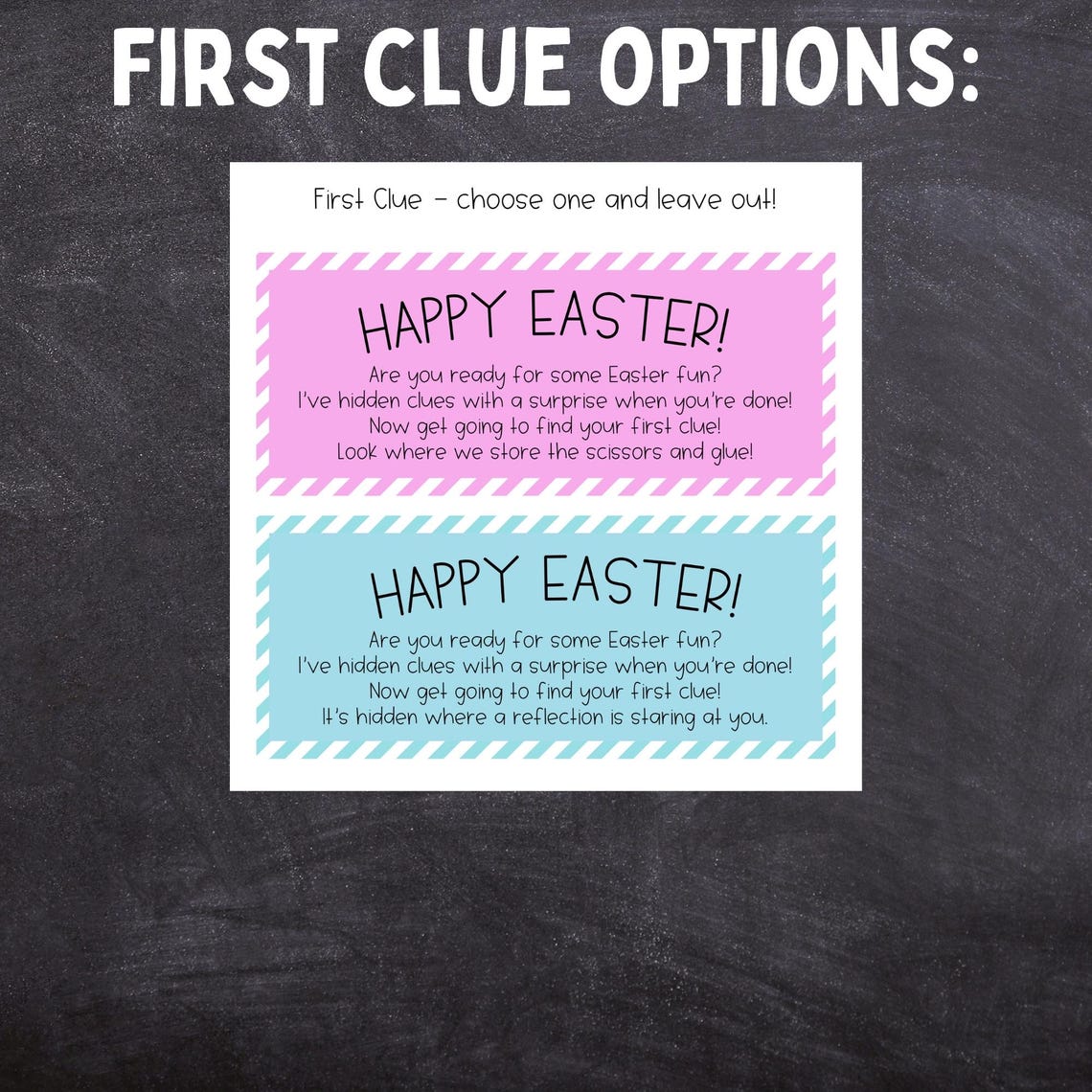 Easter Egg Hunt Clue Cards | Indoor and Outdoor Printable Easter Egg ...