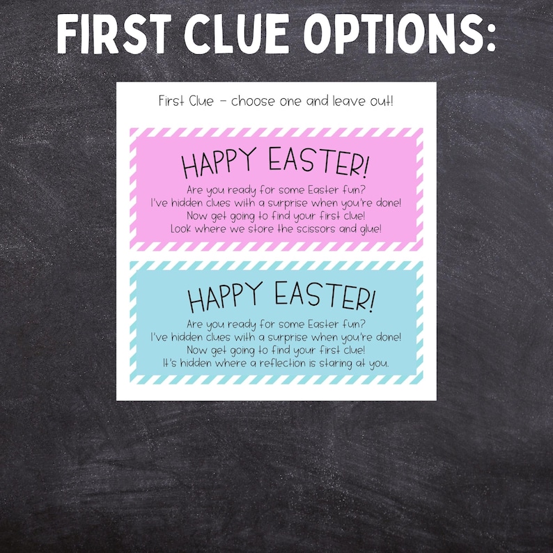 Easter Egg Hunt Clue Cards | Indoor and Outdoor Printable Easter Egg ...