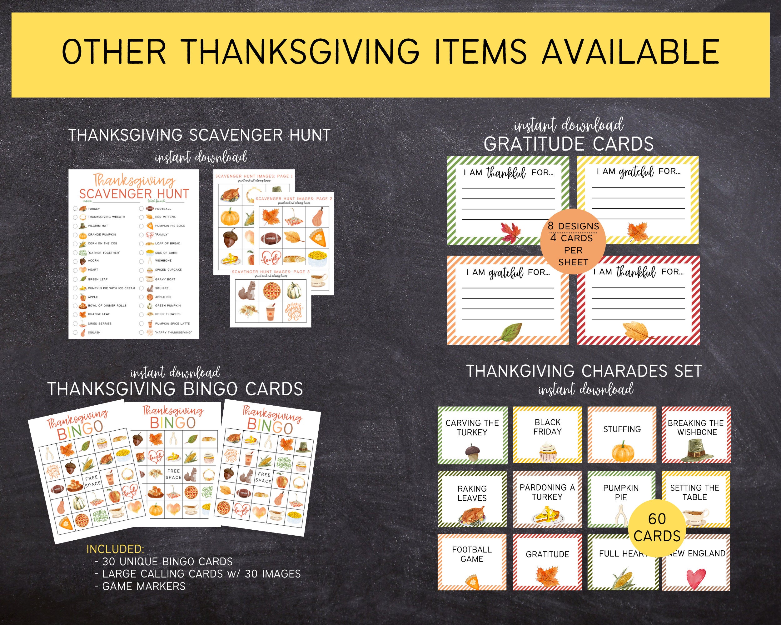 Thanksgiving Scavenger Hunt for Kids Instant Download PDF - Etsy