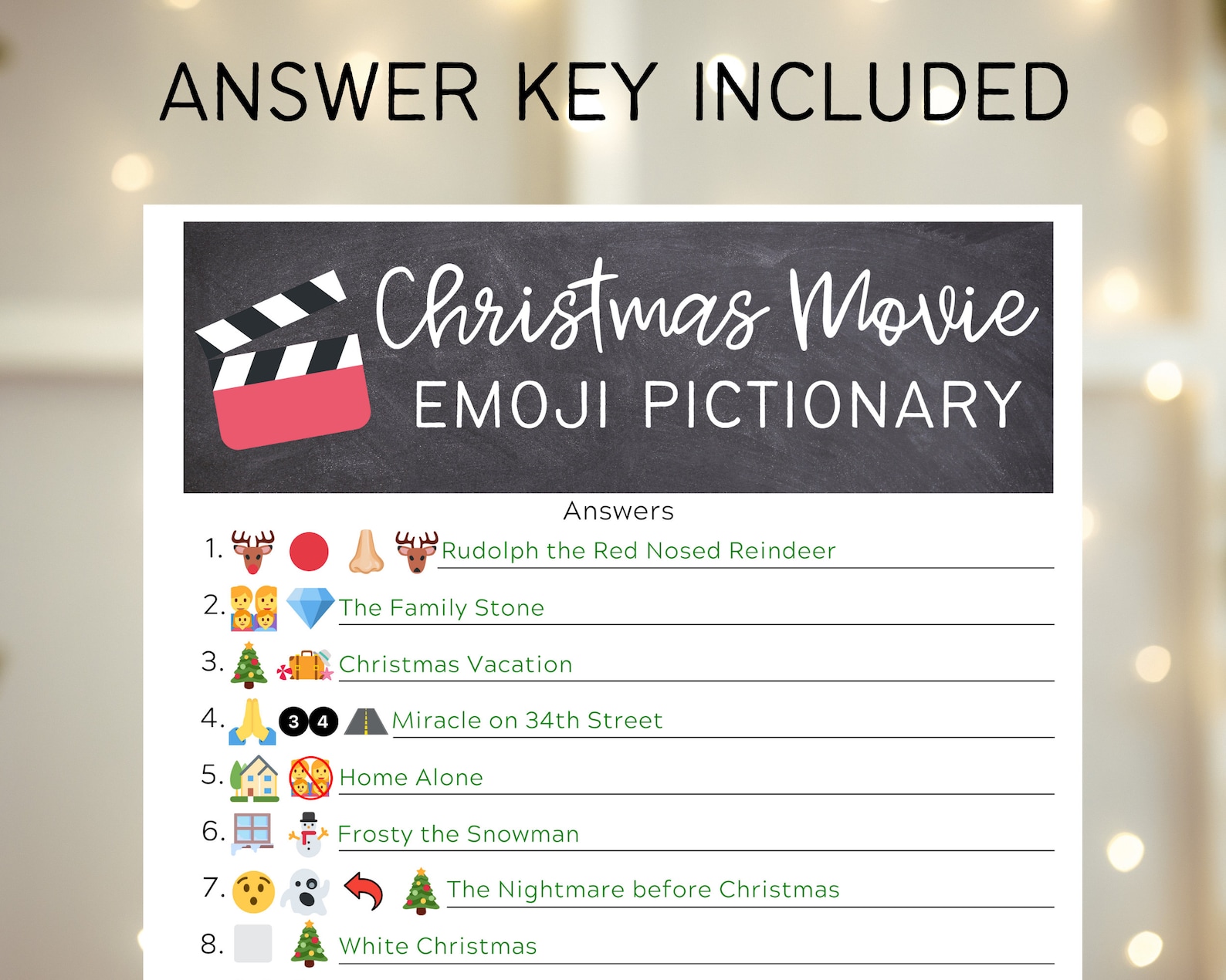 Christmas Movie Emoji Pictionary Christmas Movie Christmas | Etsy