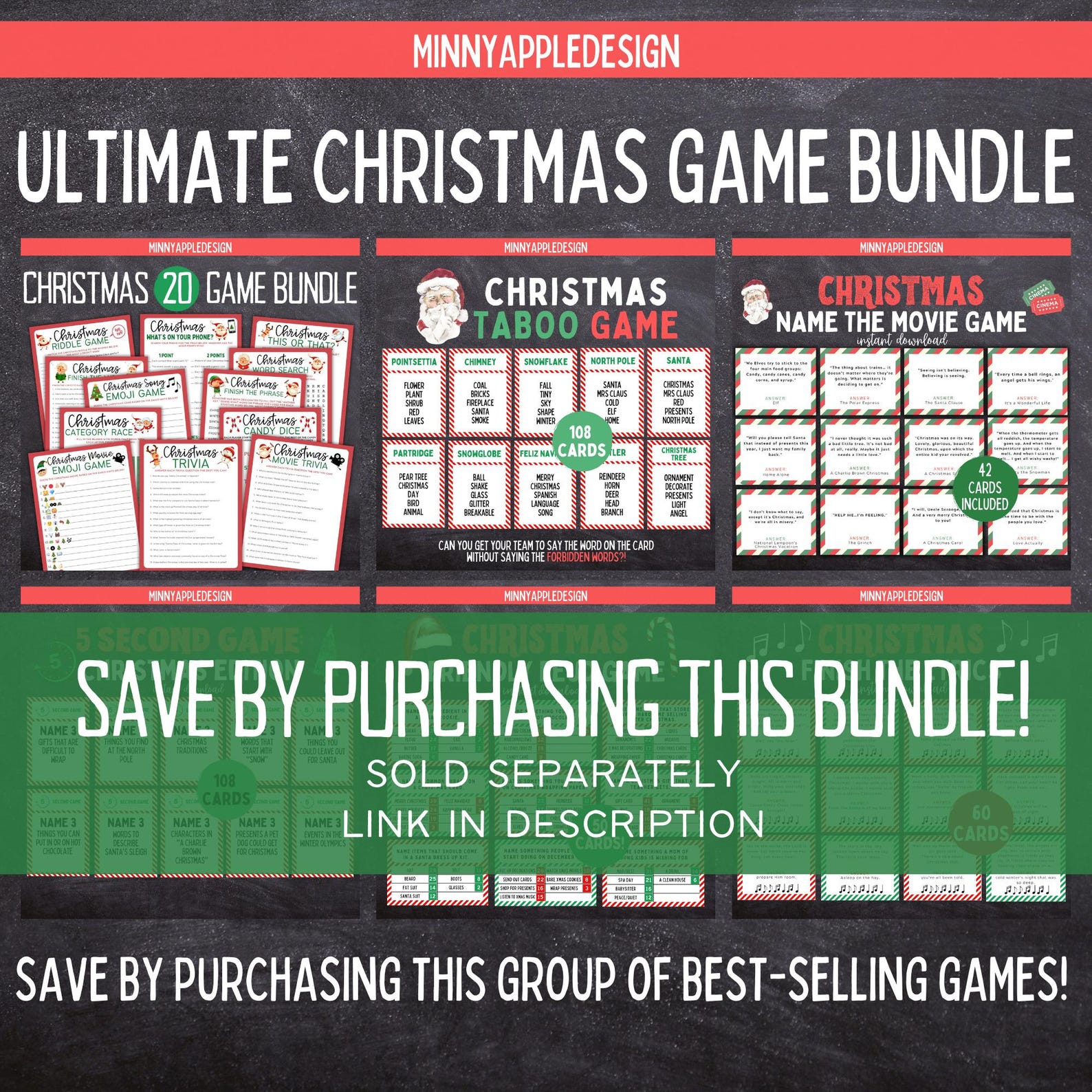 Christmas 5 Second Game | Printable Christmas Game | Christmas Party ...