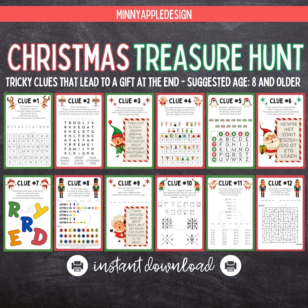 Christmas Treasure Hunt for Kids | Santa Treasure Hunt | Santa Gift ...