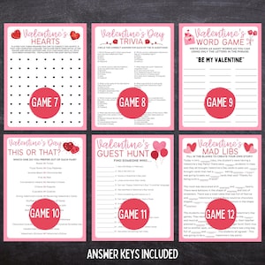 Valentines Day Printable Games | Valentines Games Bundle | Valentines ...