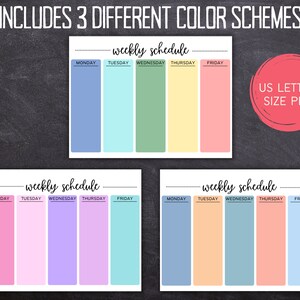 Printable Editable Weekly Schedule Simple Kids School and - Etsy