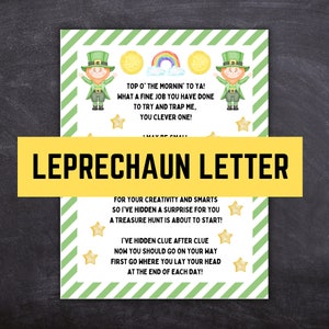 Leprechaun Treasure Hunt Leprechaun Letter St Patricks Day - Etsy