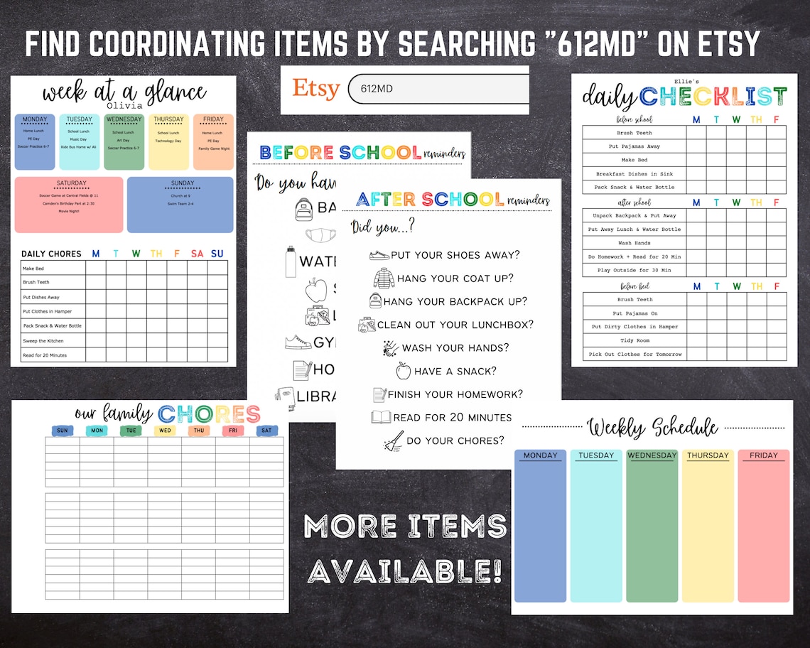 Printable Editable Daily Checklist for Kids Chore Chart for - Etsy