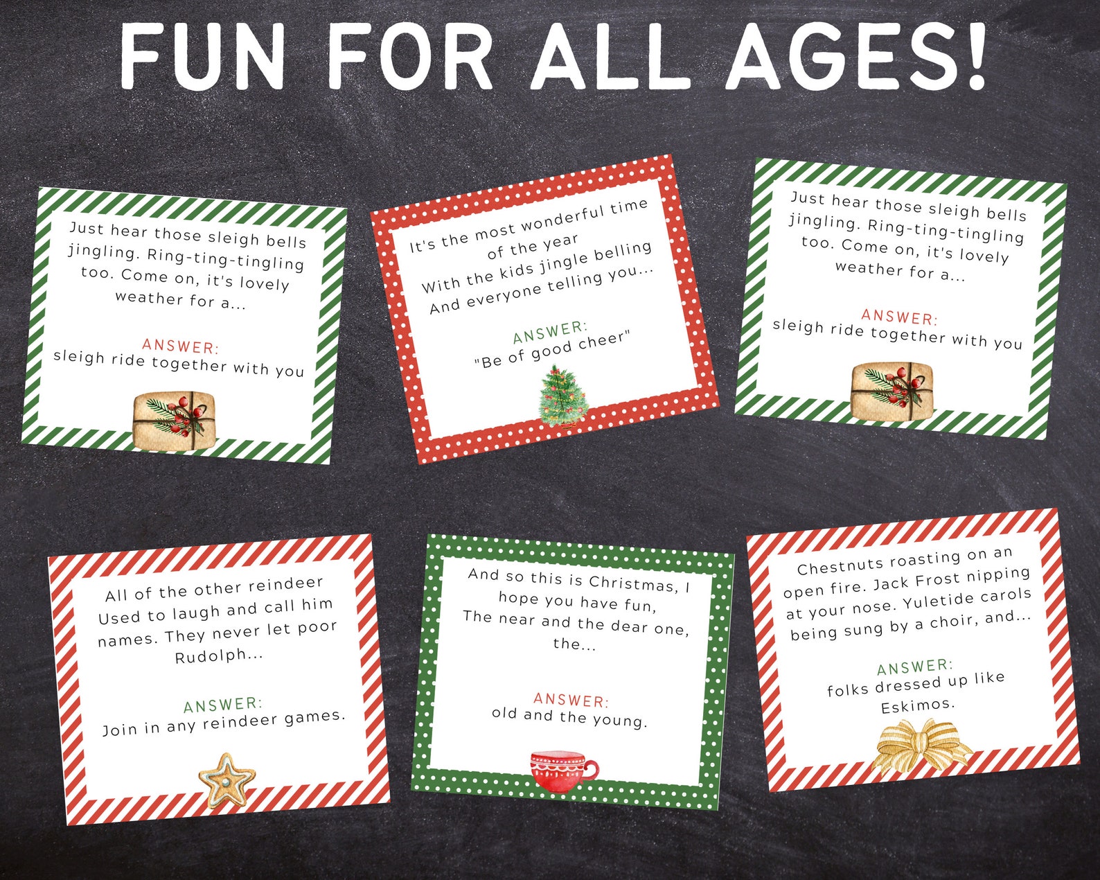 Christmas Carol Finish the Lyric Game Printable Christmas - Etsy