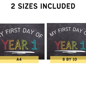 First AND Last Day of School Printable Signs - UK Version | A4 | 8 by ...