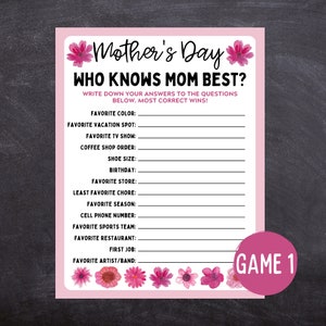Mothers Day Printable Games | Mothers Day Games Bundle | Mothers Day ...