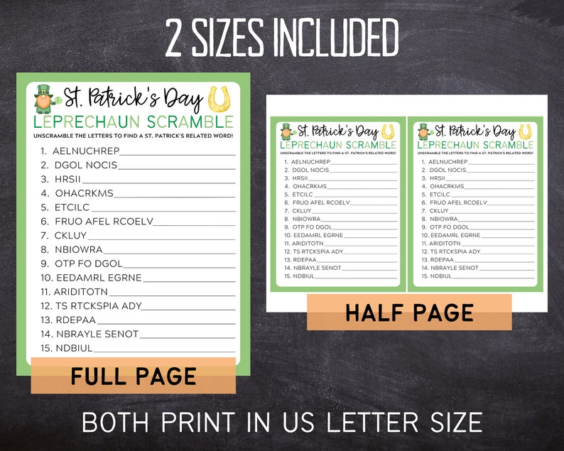 St Patricks Day Word Scramble | Leprechaun Scramble Game | St Patricks ...