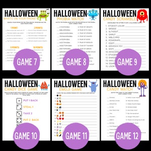 Halloween Printable 12 Game Bundle | Halloween Party Games | Halloween ...