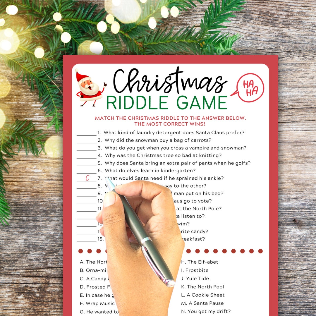 Juego imprimible de acertijos de Navidad / Juego de Navidad - Etsy México