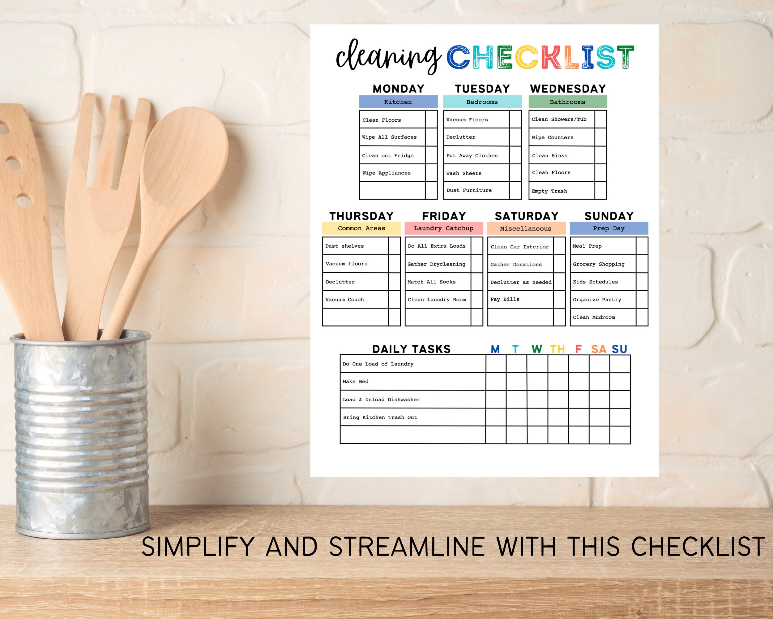 Printable Editable Cleaning Checklist for Kids | Weekly Cleaning ...
