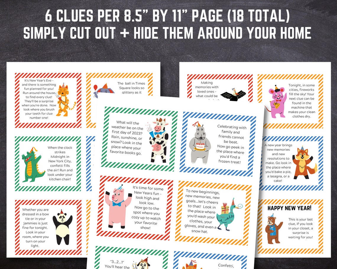 New Years Eve Scavenger Hunt for Kids Instant Download PDF - Etsy