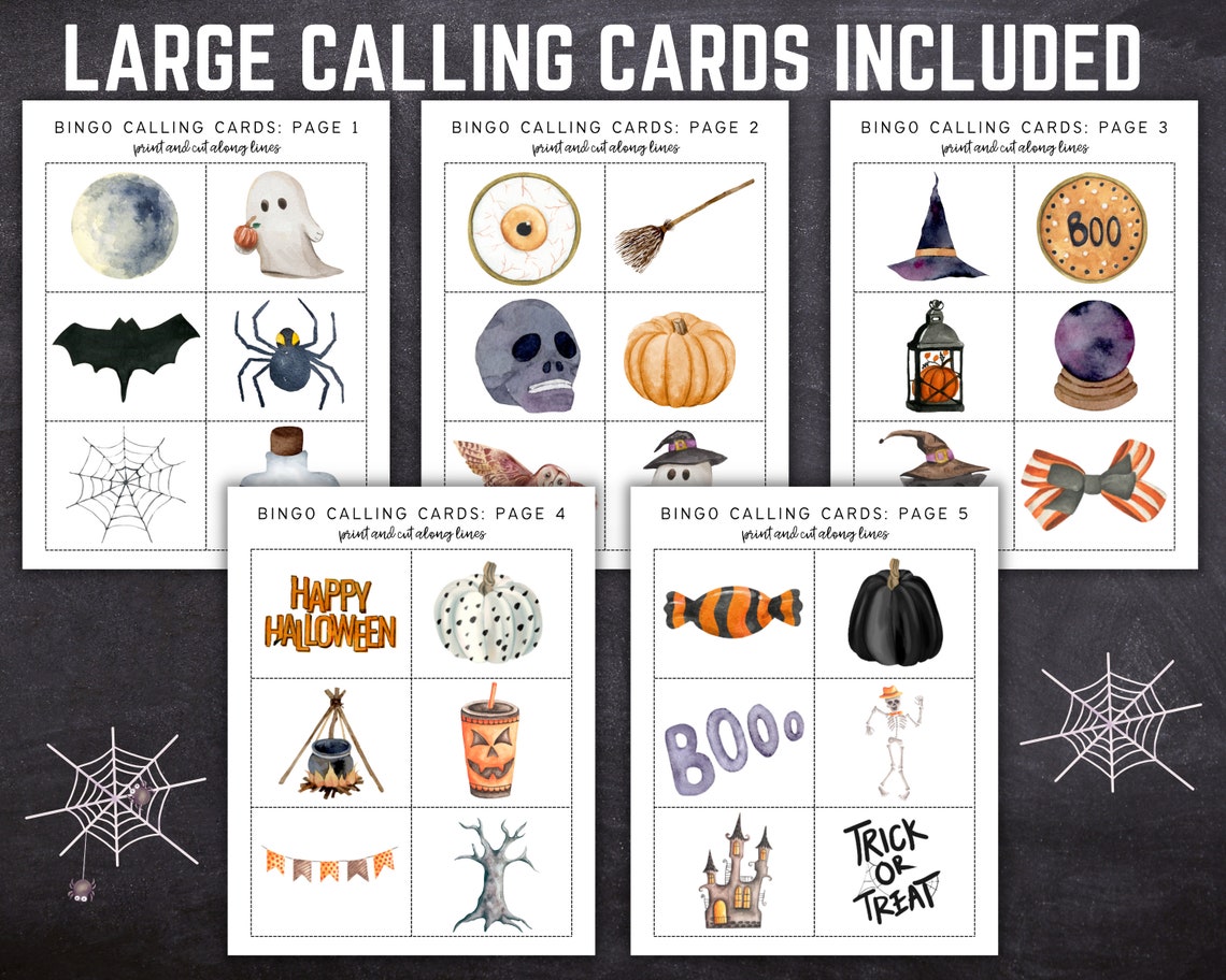 Halloween BINGO Game for Kids and Adults Halloween Printable - Etsy