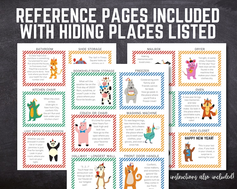 New Years Eve Scavenger Hunt for Kids Instant Download PDF - Etsy