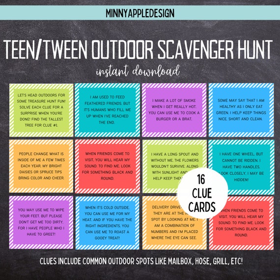 Scavenger Hunt List For Teens