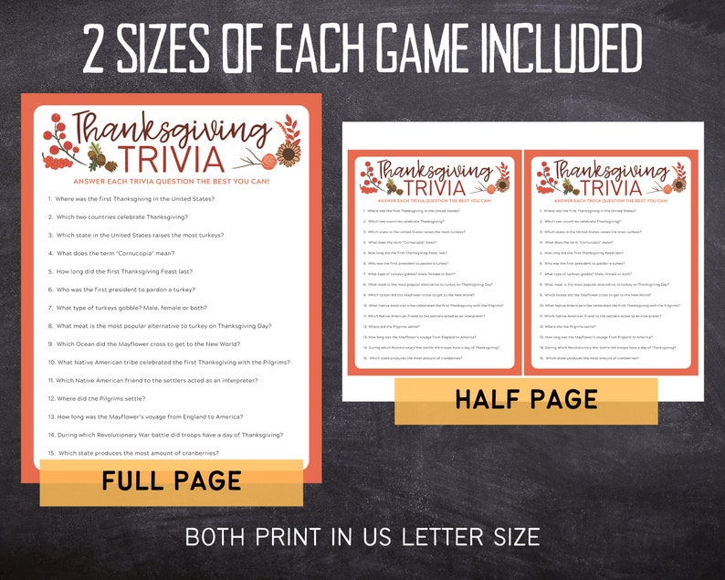 Thanksgiving Printable Games Thanksgiving Games Bundle - Etsy