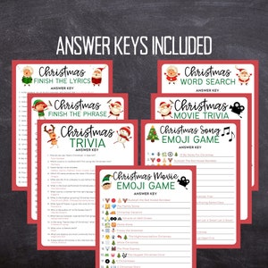 Printable Christmas Game Bundle Christmas Party Games Christmas Games ...