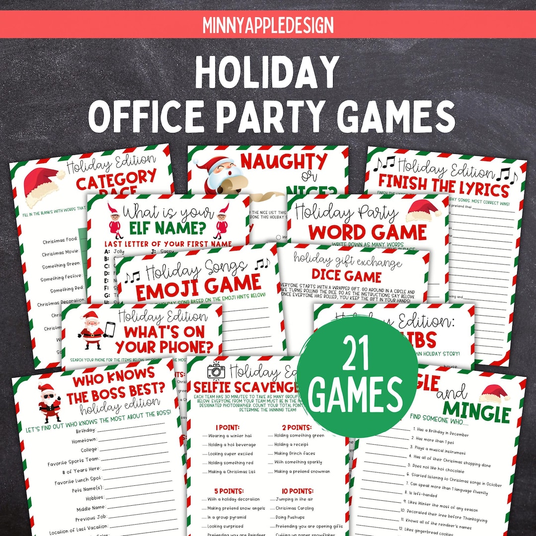 Printable Holiday Office Party Games | Holiday Games | Holiday ...